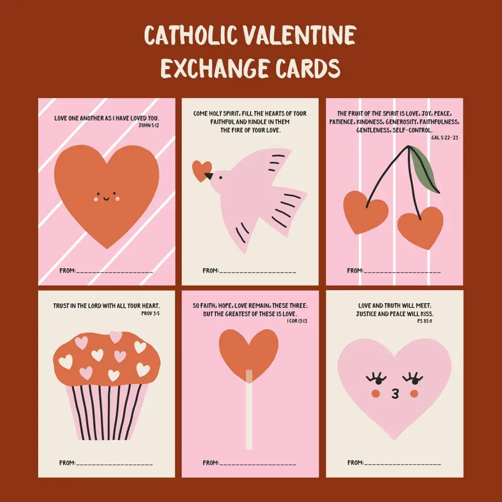 Catholic Valentine's Day Cards Printable Children's – blessedbegodboutique